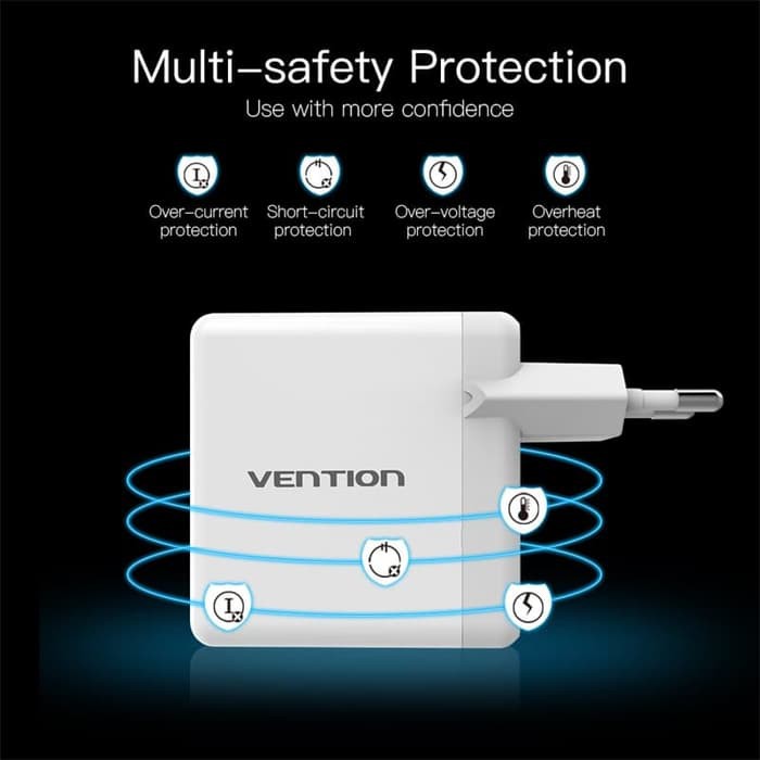 Jual Vention QC02 Dual USB Port Qualcomm Quick Charge 3.0 Wall Charger ...