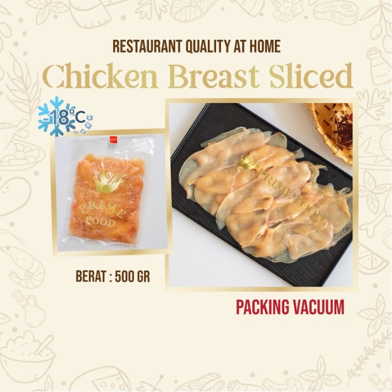 Jual Dada Ayam Slice 1.5mm Chicken Breast Sliced | Shopee Indonesia