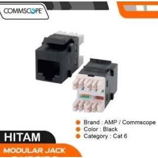 Jual AMP Commscope modular jack cat6 hitam | Shopee Indonesia