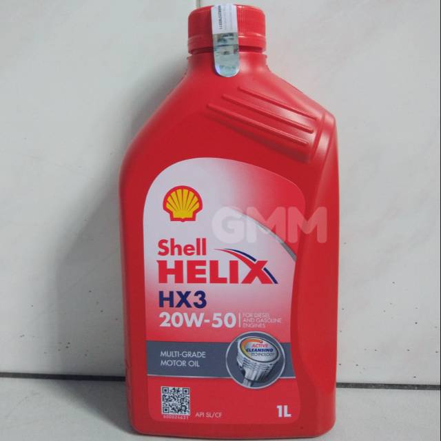 Jual Oli Mesin Shell Helix HX3 SAE 20W-50 API SL/CF 1 Liter | Shopee ...