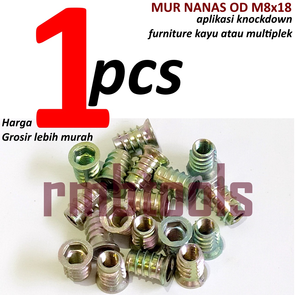 Jual MUR NANAS M8 x 18 TIPE OD / MUR KNOCKDOWN FURNITURE M8 / MUR TANAM ...
