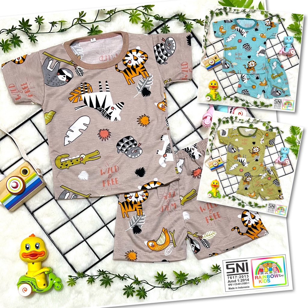 Jual RAINBOW SETELAN PENDEK / SET BAJU ANAK UNISEX COWOK/CEWEK USIA 1 ...
