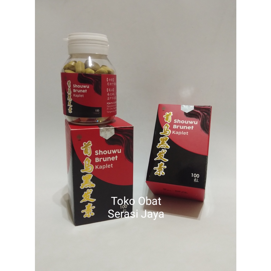 Jual Shouwu Brunet Kaplet 100 kaplet Rambut Uban Rontok Suplemen ...