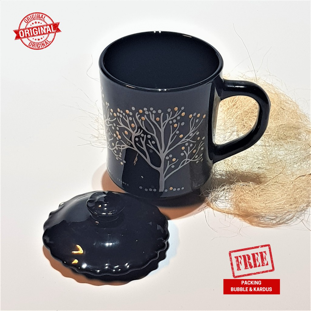 Jual Gelas Keramik Cantik Hitam Tree Black | Shopee Indonesia