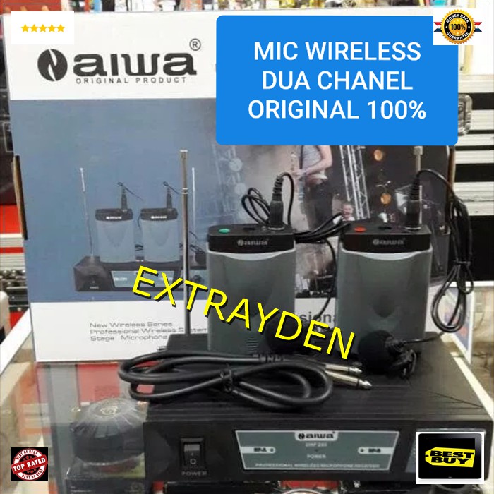 Jual GE189 Naiwa original aiwa mic jepit dual uhf wireless klip on ...