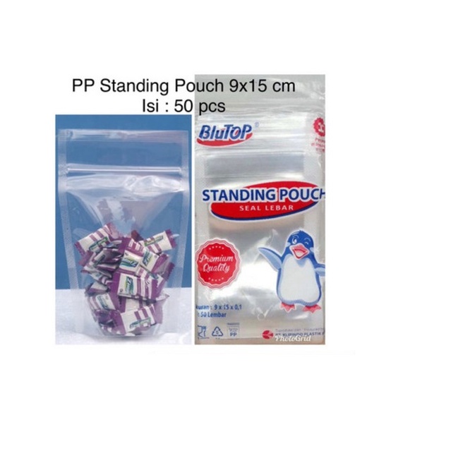 Jual STANDING POUCH 9x15 CM STP SEAL LEBAR PLASTIK BERDIRI PLASTIK KLIP ...