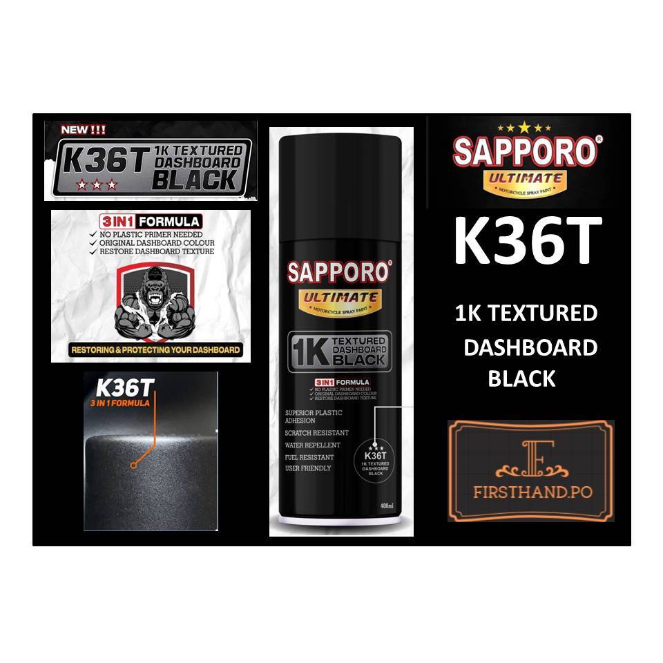 Jual Sapporo Ultimate K36T 1K Textured Dashboard Black / Cat Spray Semprot Aerosol Terbaik ...