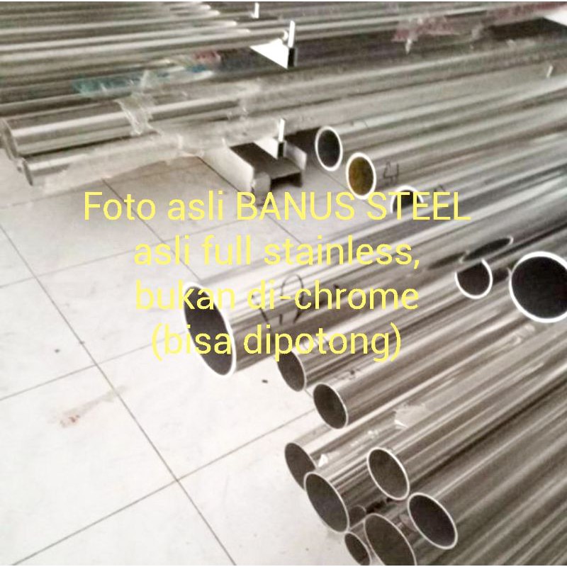 Jual Pipa stainless 1/2" inch (OD 12,7 mm) tebal 1 mm panjang 6 meter pipa stainless ornamen ...