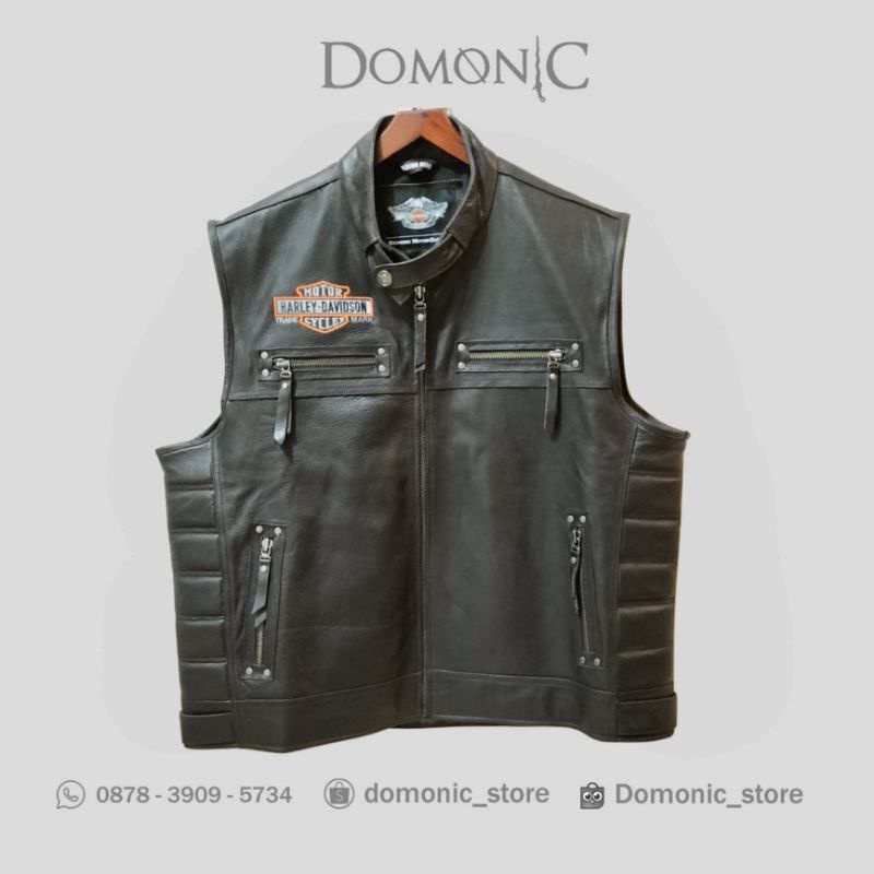 Jual VEST KULIT JAKET KULIT JAKET MOTOR HARLEY DAVIDSON ROMPI TOURING ...