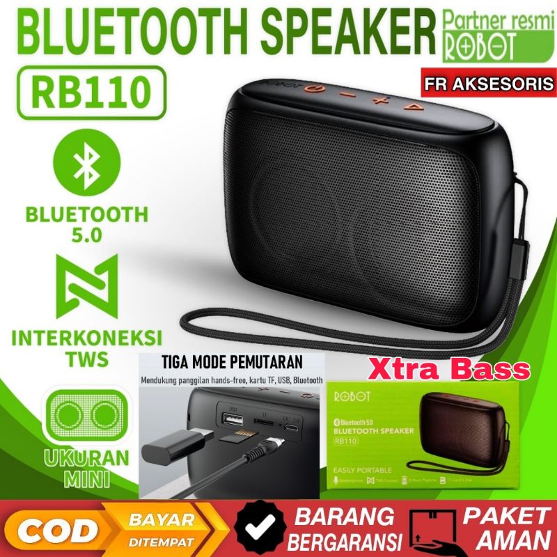 Jual Speaker Bluetooth ROBOT RB110 BT 5.0 Speaker Portable bisa MMC / USB | Shopee Indonesia