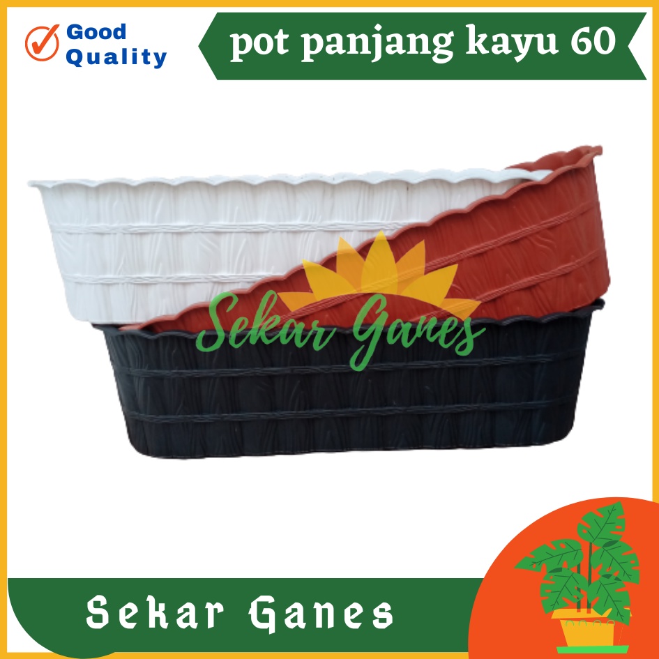 Jual Pot Segi Panjang Kayu 60 Putih Hitam Coklat Merah Bata CJP Pot ...