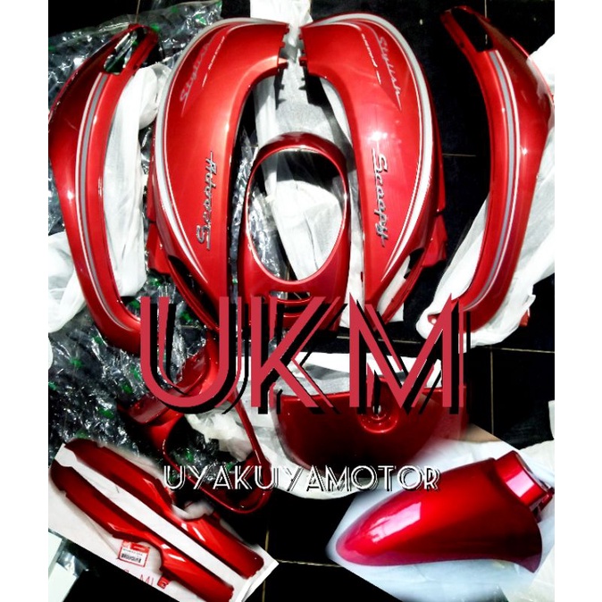Jual body halus scoopy fi merah maroon plus emblem dan stiker | Shopee ...