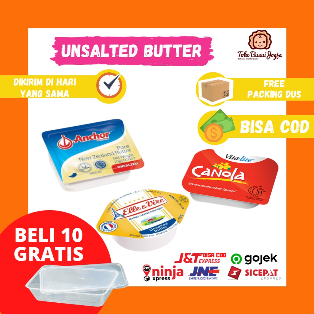 Jual Anchor Unsalted Butter Elle & Vire Minidish Portion MPASI Bayi ...