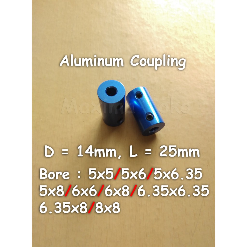 Jual Aluminum Alloy Coupling 5x5 5x6 5x6.35 5x7 5x8 6x6 6x7 6x8 6.35x6 ...