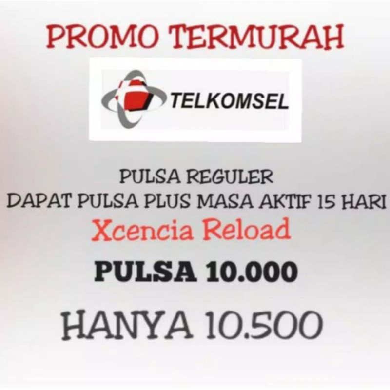 Jual PULSA 10.000 TELKOMSEL PALING MURAH TAMBAH MASA AKTIF | Shopee ...