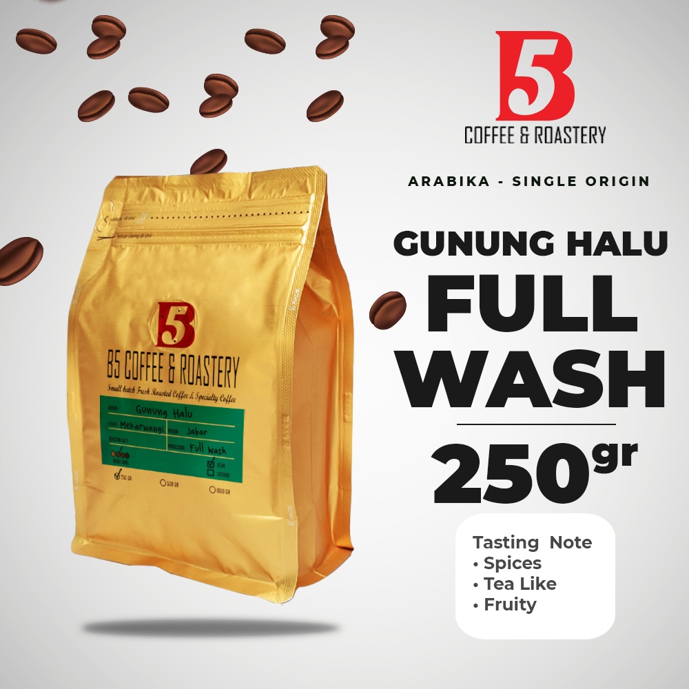 Jual Kopi Arabika Gunung Halu Full Wash | Medium Roast 250 gr | B5 ...