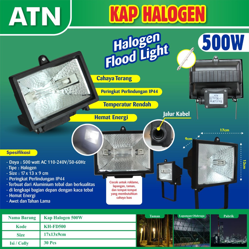 Jual COD-Lampu Sorot Halogen / Kap sorot Halogen 150 Watt/500Watt ...