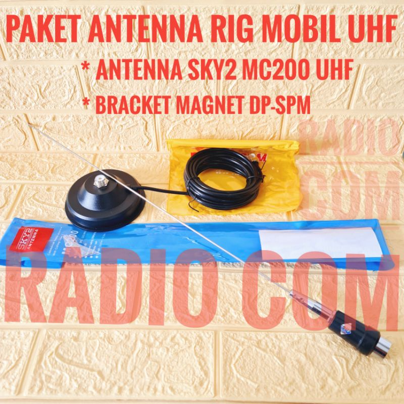 Jual PAKET ANTENA RADIO MOBIL UHF PLUS BRACKET MAGNET DP SPM / ANTENA RADIO RIG MOBIL UHF MC200 ...