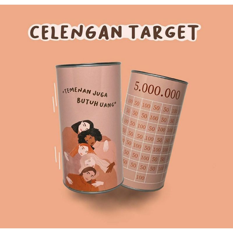 Jual celengan target unik custom + edit design | Shopee Indonesia