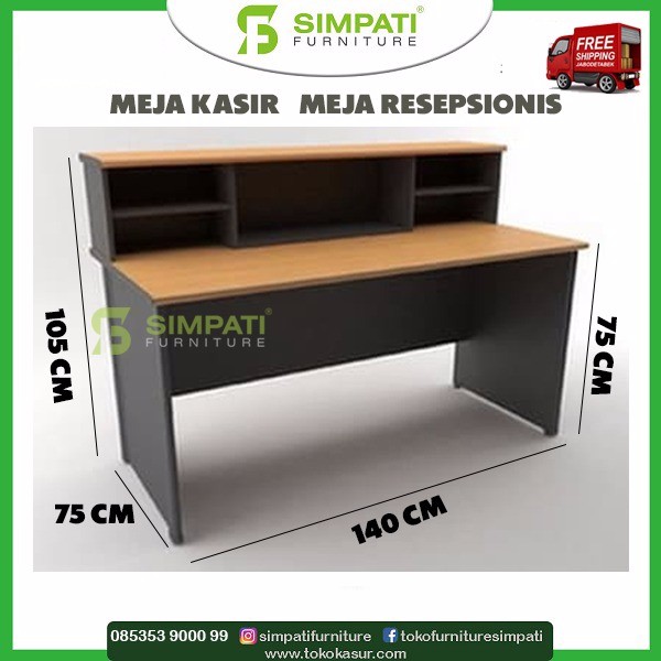Jual Meja Kasir Meja Resepsionis Uno 140 cm | Shopee Indonesia