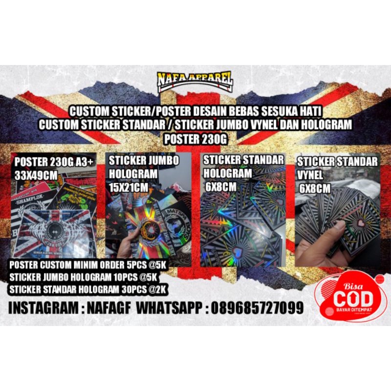 Jual PAKET MURAH POSTER / STICKER HOLOGRAM JUMBO/STANDAR (SUDAH ...