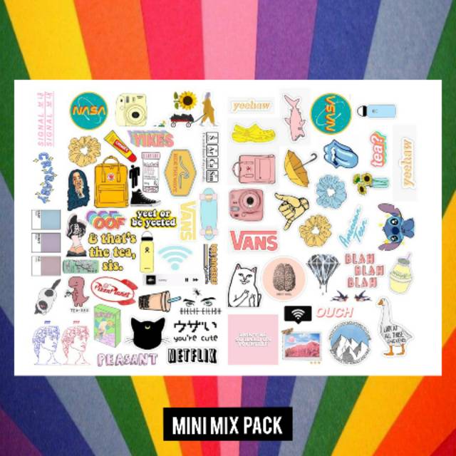 Jual TUMBLR STICKER Mini Mix Pack Random A (50 - 90 pcs) | Shopee Indonesia