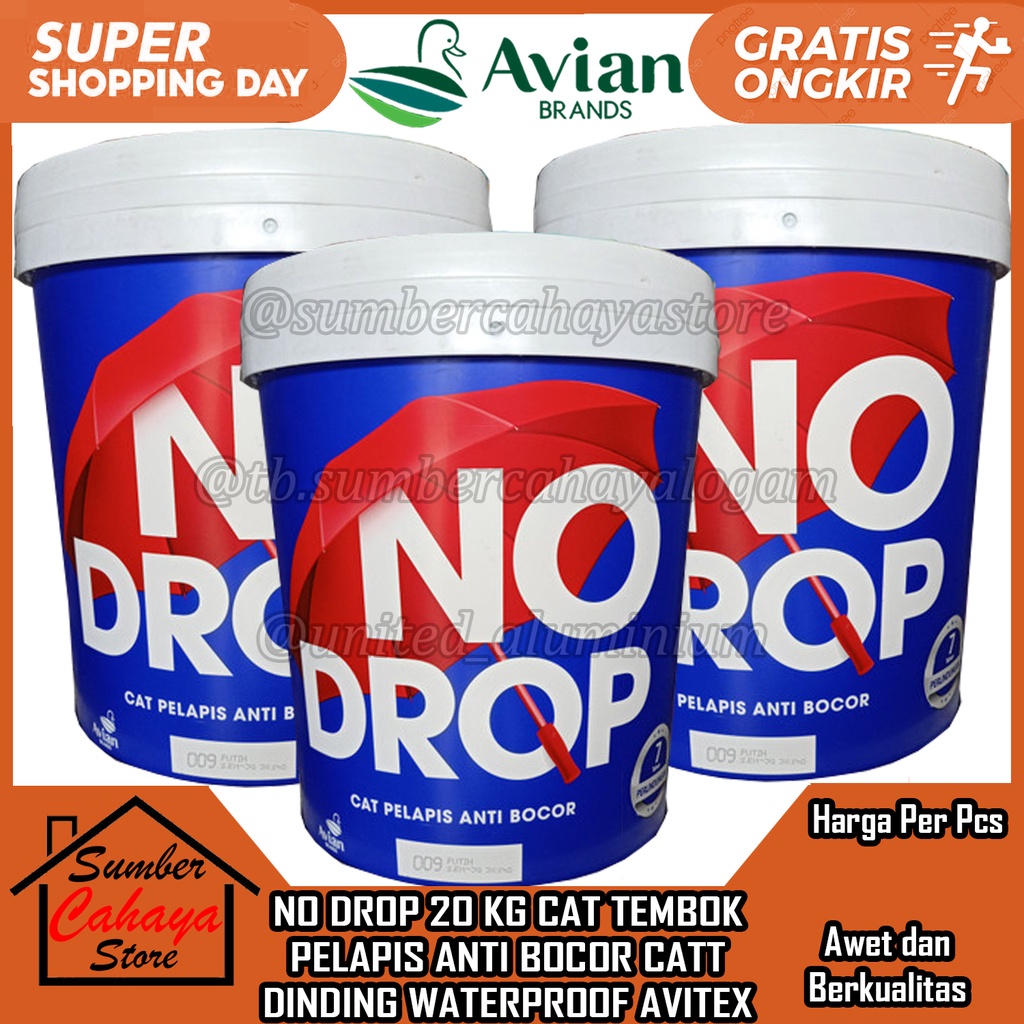 Jual Cat Tembok No Drop 20Kg Eksterior Anti Bocor Waterproofing 20 KG ...