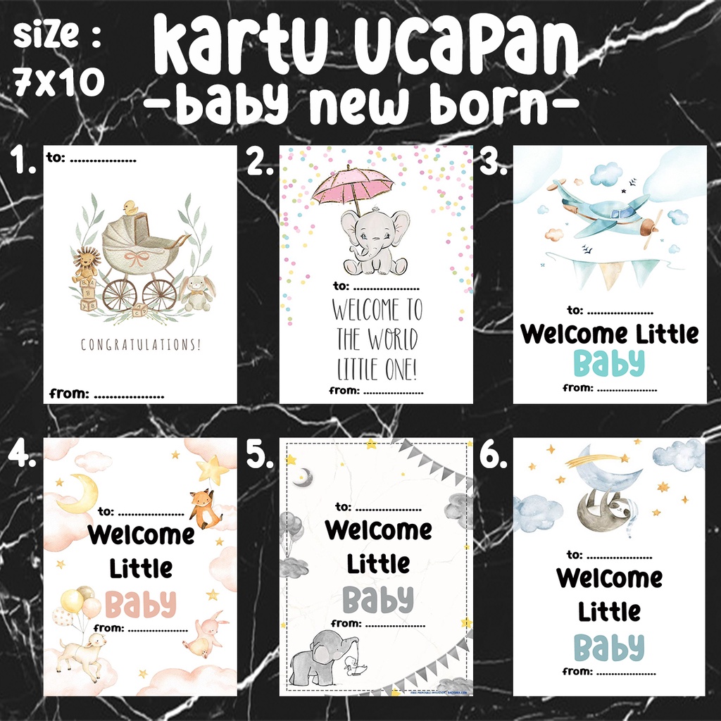 Jual KARTU UCAPAN BABY NEW BORN / GREETING CARD / KARTU UCAPAN KELAHIRAN | Shopee Indonesia
