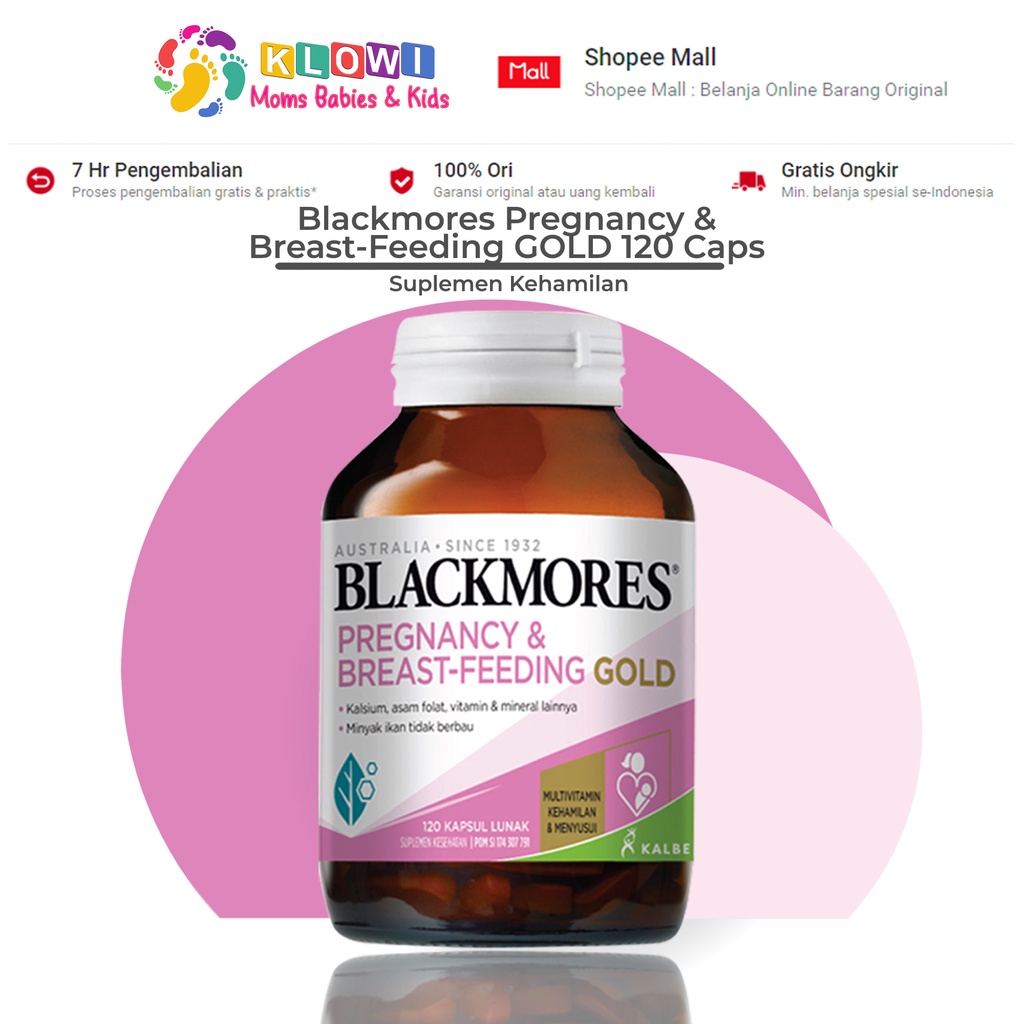 Jual Blackmores Pregnancy & Breastfeeding Gold 120 Tablet (Vitamin Ibu ...