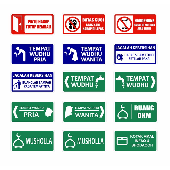 Jual SIGN PLANG PAPAN RAMBU TEMPAT WUDHU DAN SIGN MASJID MUSHOLLA ...