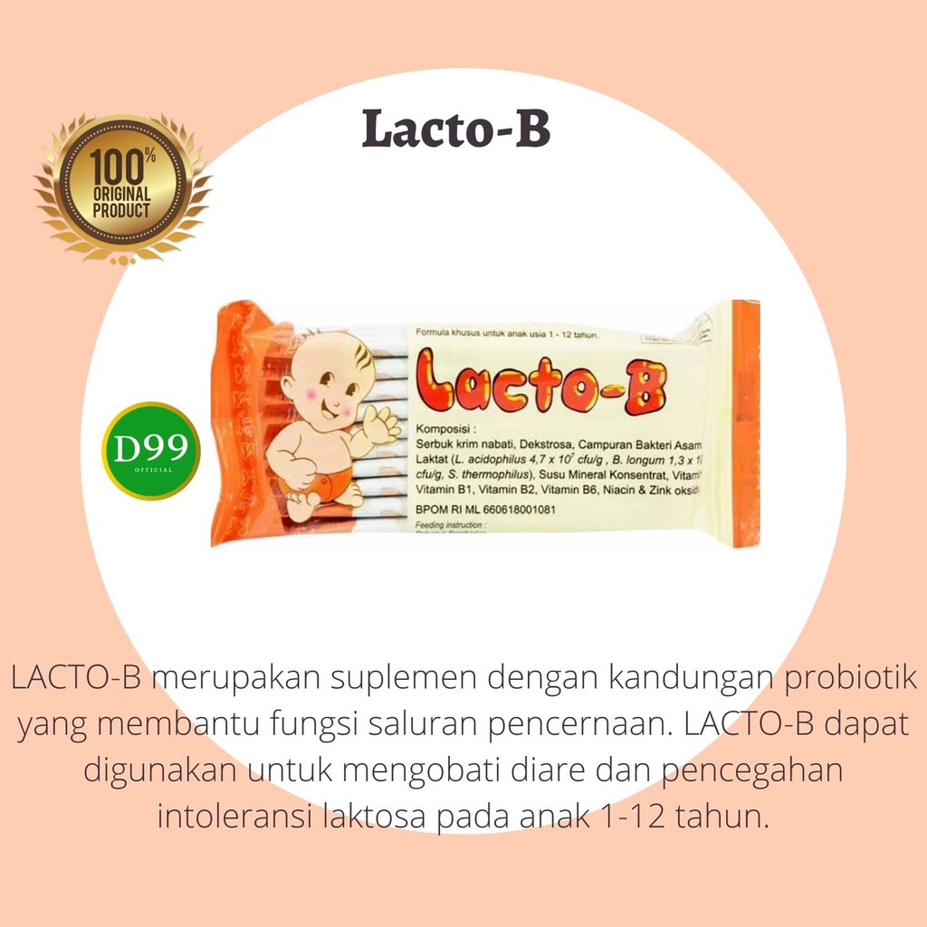 Jual LACTO B / Sachet || OBAT DIARE ANAK || LACTOBASILUS || Prebiotik ...