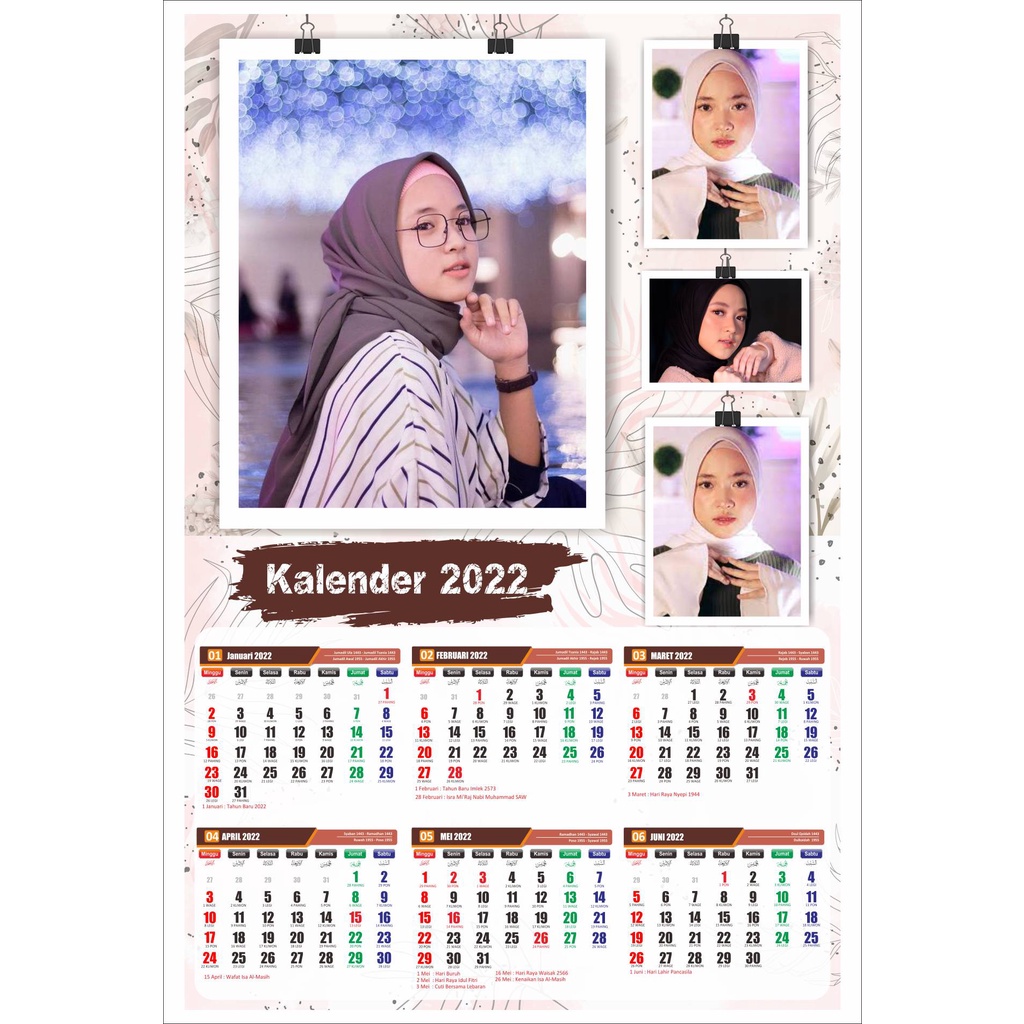 Jual Kalender Dinding 6 Bulanan (2 Lembar) | Shopee Indonesia