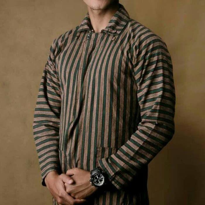 Jual Adat | Baju Surjan Setelan Dewasa / Jumbo / Lurik / Batik Adat Jawa - Cokelat | Shopee ...