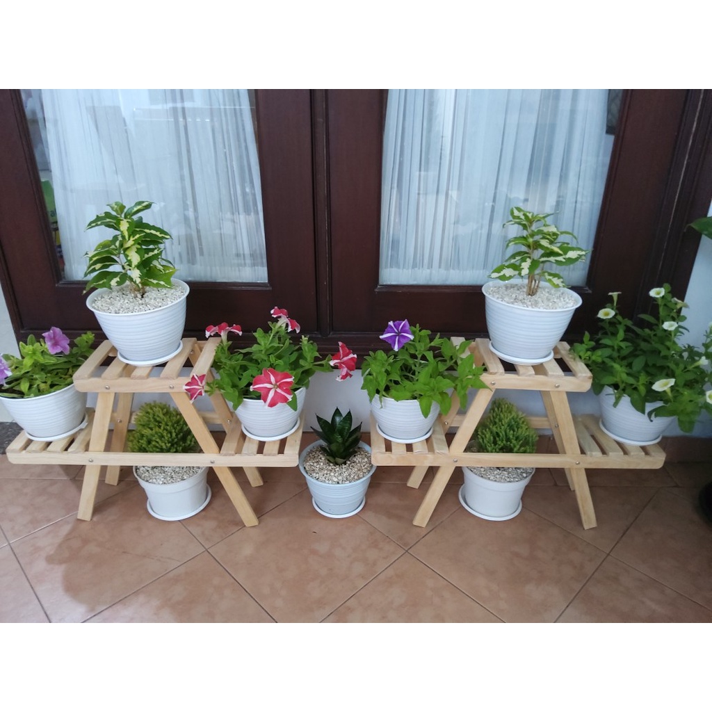 Jual Rak bunga dari kayu halus murah minimalis, tempat pot bunga di ...