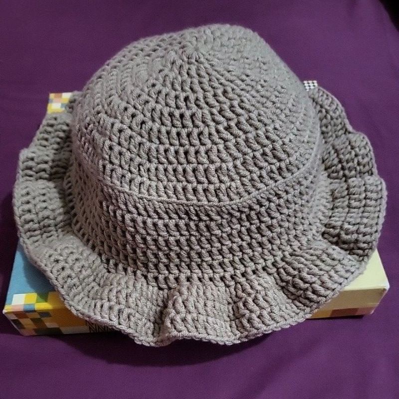 Jual Bucket Hat Flowery Brim - topi rajut | Shopee Indonesia