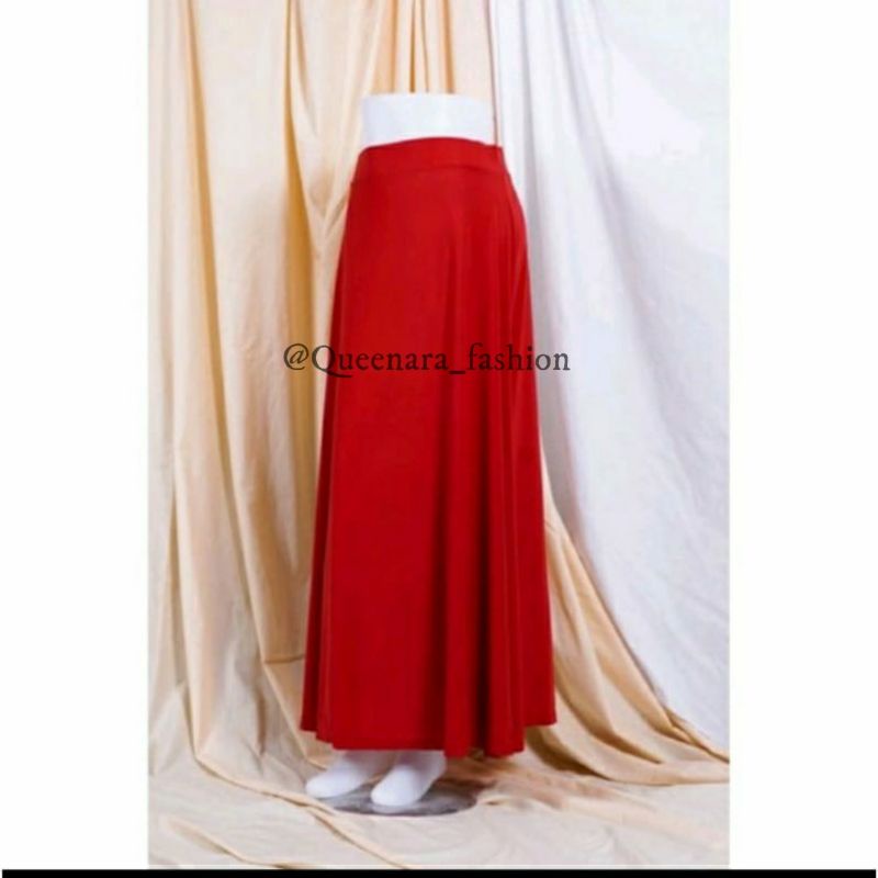 Jual rok panjang merah allsize dan jumbo size | rok wanita merah putih ...