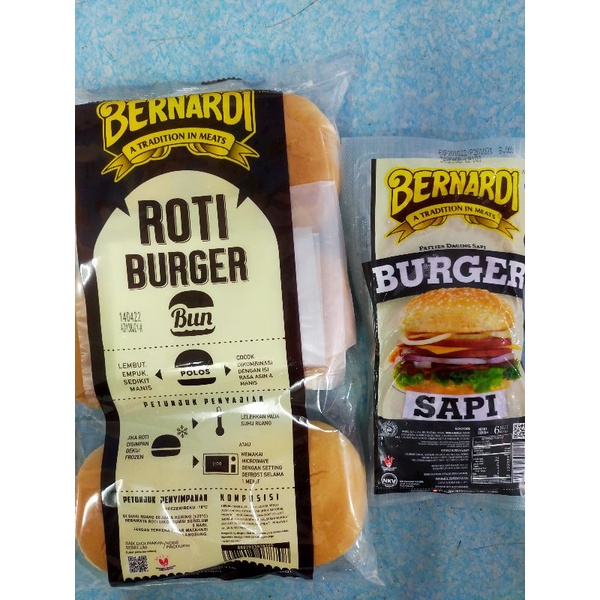 Jual paketroti burger bernardi isi 6 dan daging burger isi6 | Shopee ...