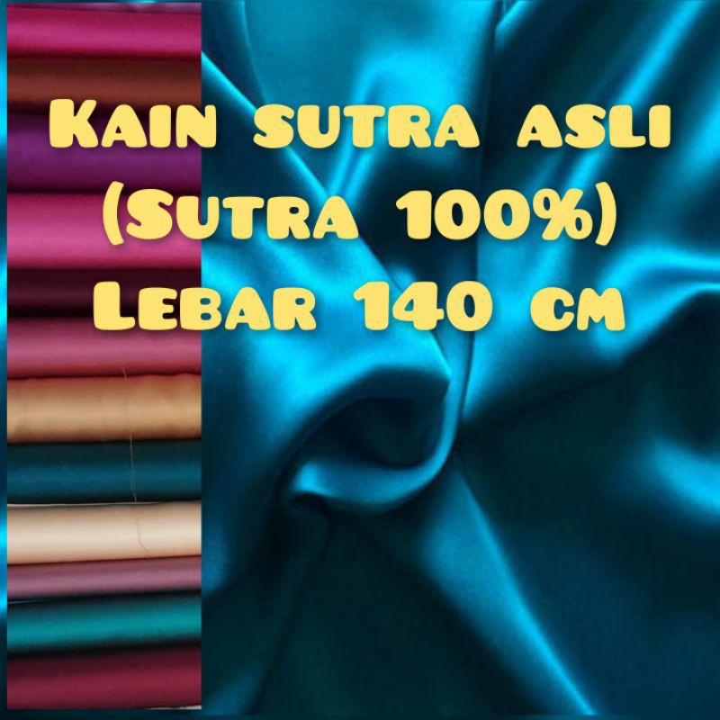 Jual kain sutra polos kain sutra asli 100% mulberry pure silk fabric ...