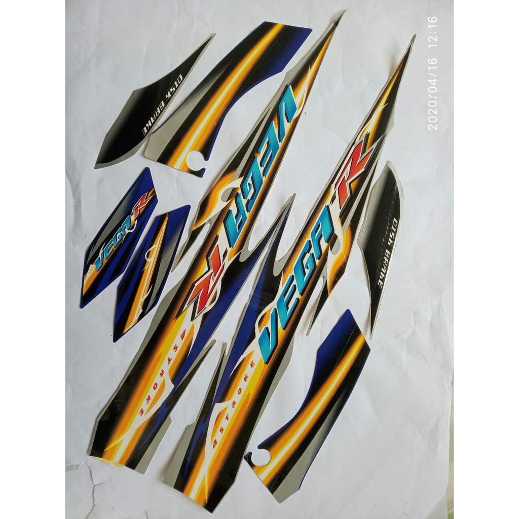 Jual stiker striping lis body yamaha vega r 2008 silver biru | Shopee ...