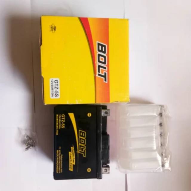 Jual Aki kering Bolt GTZ-5S all motor Type GTZ-5S 12V- 4 AH | Shopee ...