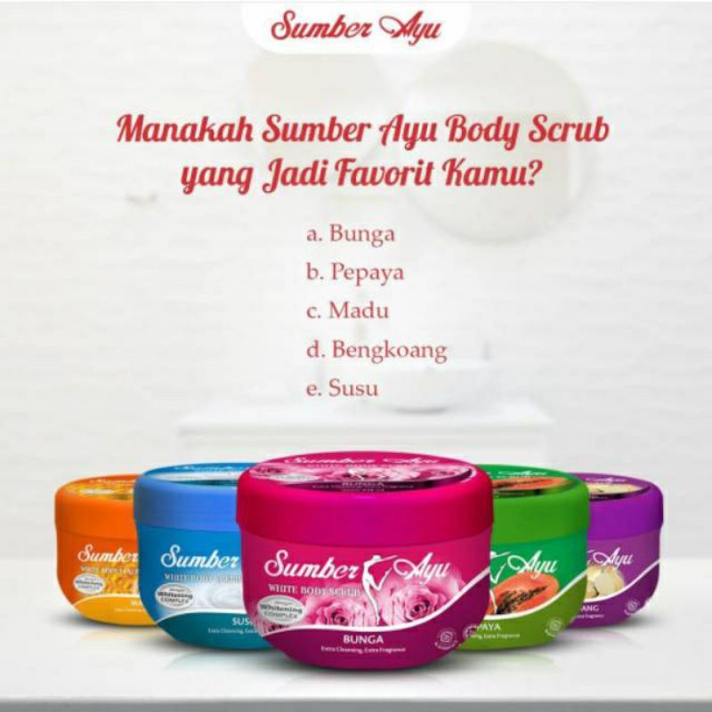 Jual Sumber Ayu white body scrub 250g | Shopee Indonesia