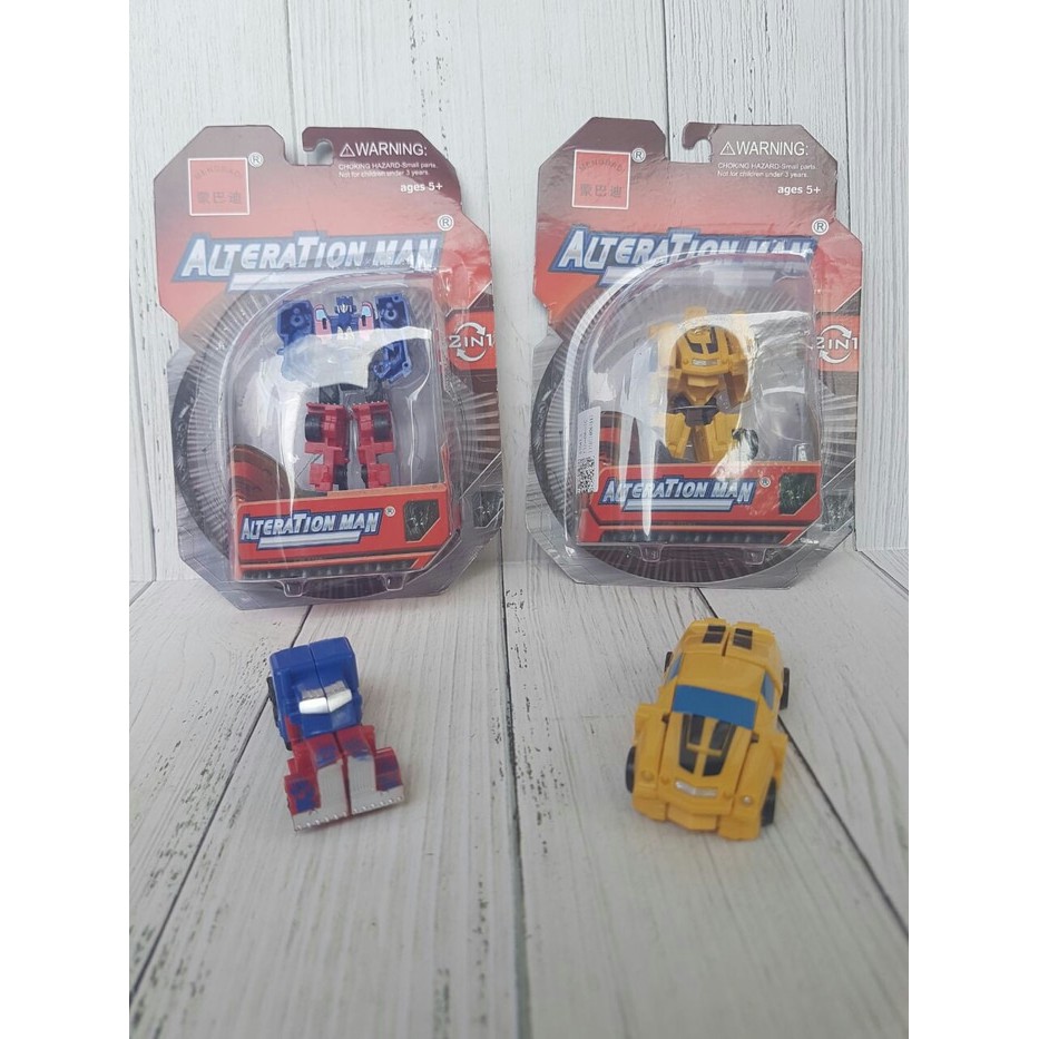 Jual Mini Robot Transformers Optimus Prime dan Bumble Bee | Shopee ...