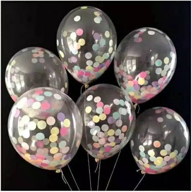 Jual { 20 Pcs } Balon Confetti / Balon Transparan isi Confetti / Balon ...
