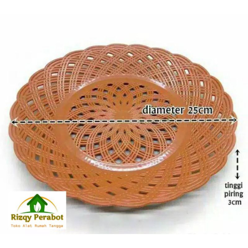 Jual Piring Rotan Plastik Tebal 1PCS/Piring Plastik Rotan Tebal ...