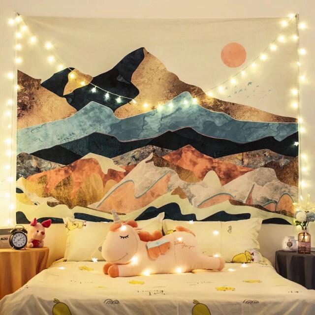 Jual Wallpaper kain nordic tapestry kain dinding permadani kain ...