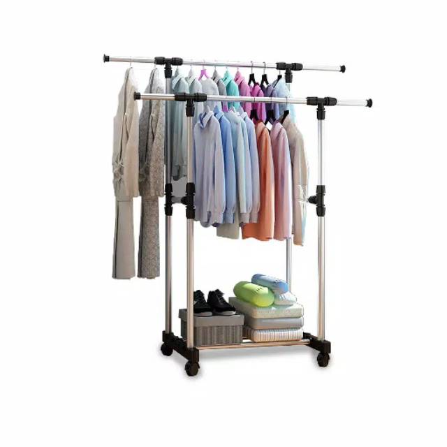 Jual Double Pole / Stand Hanger Double Pole Shenar Gantungan Baju ...