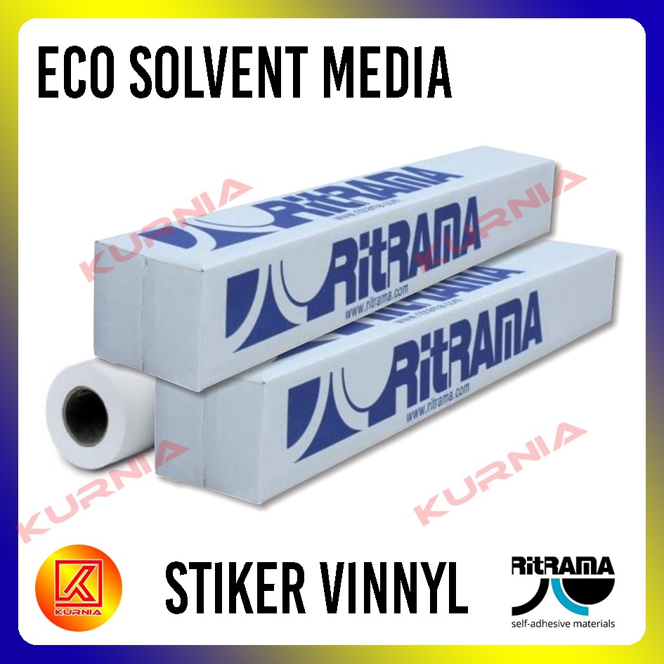 Jual Stiker vinyl Ritrama / Vinnyl Eco Solvent / putih polos L = 105 cm ...