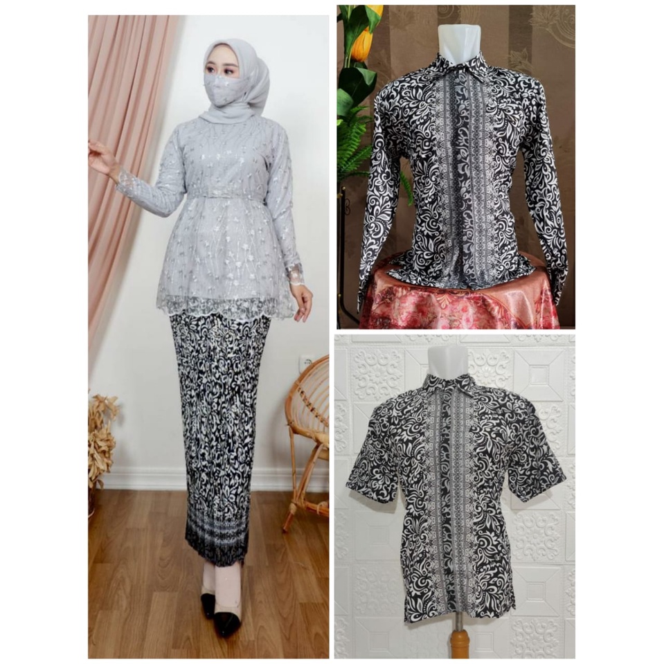 Jual (COD) Setelan Couple Kebaya Brokat Tulle Cantika Silver by kheisa ...