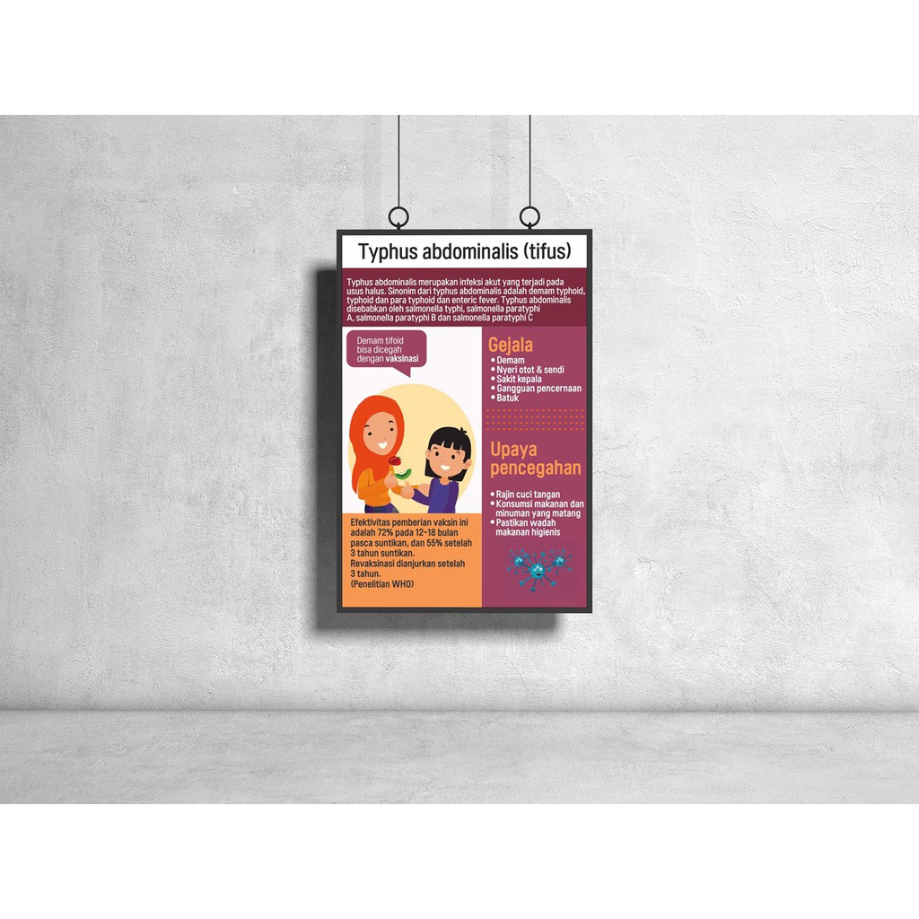 Jual Poster kesehatan Tifus demam tifoid | Shopee Indonesia