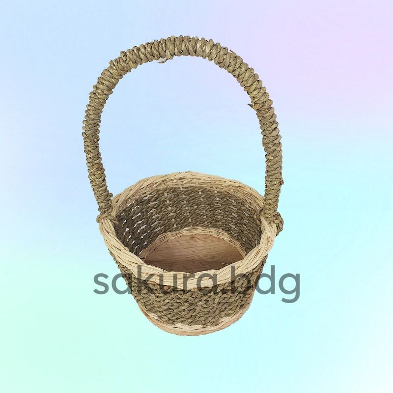Jual K129 - Keranjang rotan segres bulat alas triplek 18x11 cm hampers ...